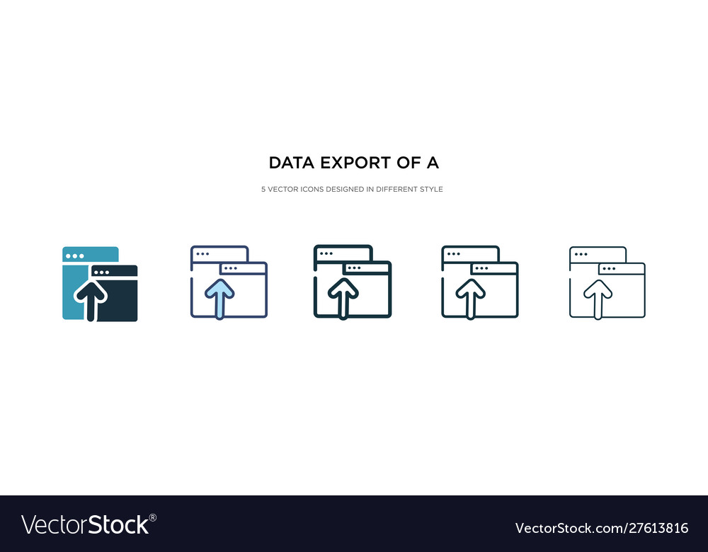 Data export a window with an arrow icon in Vector Image