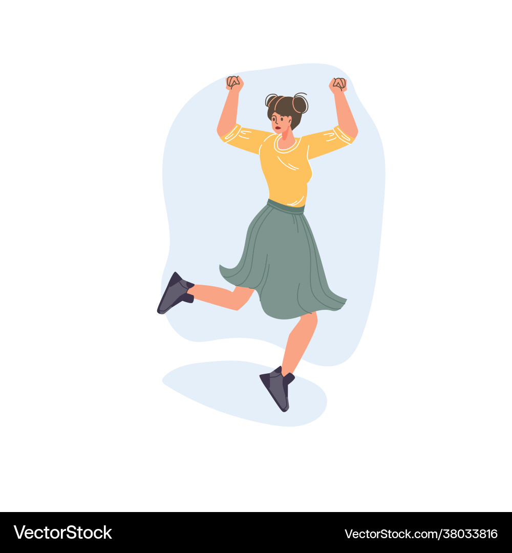 Flat cartoon character in happy mood Royalty Free Vector