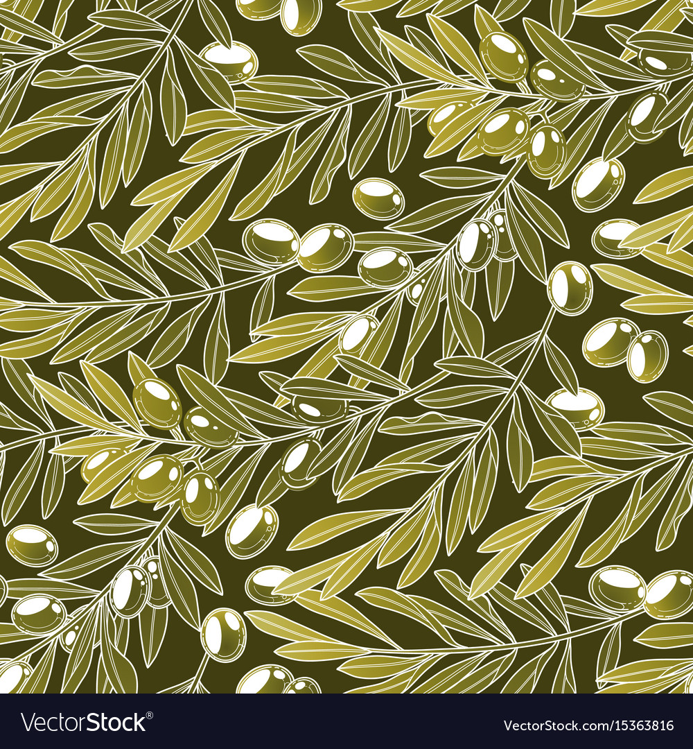Graphic olive pattern Royalty Free Vector Image