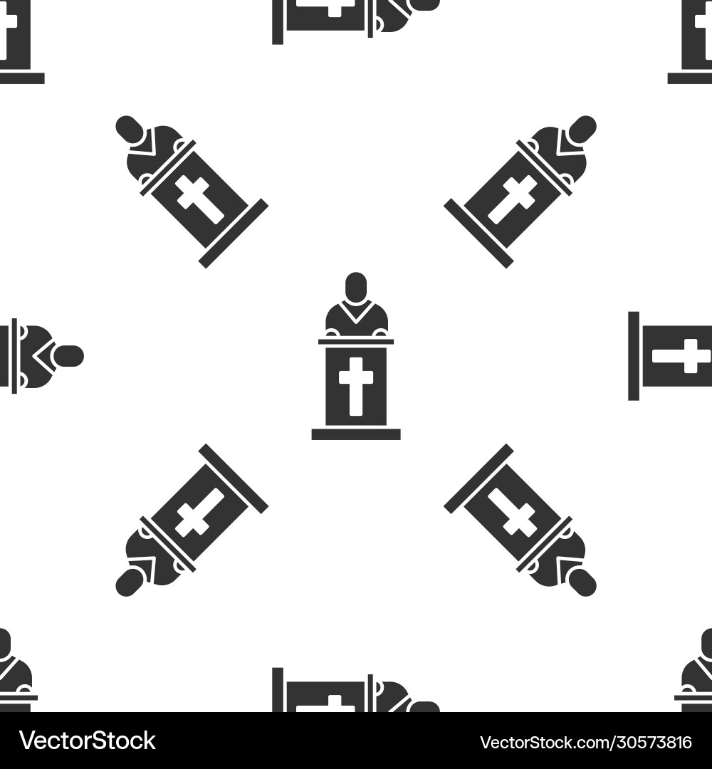 Grey church pastor preaching icon isolated Vector Image