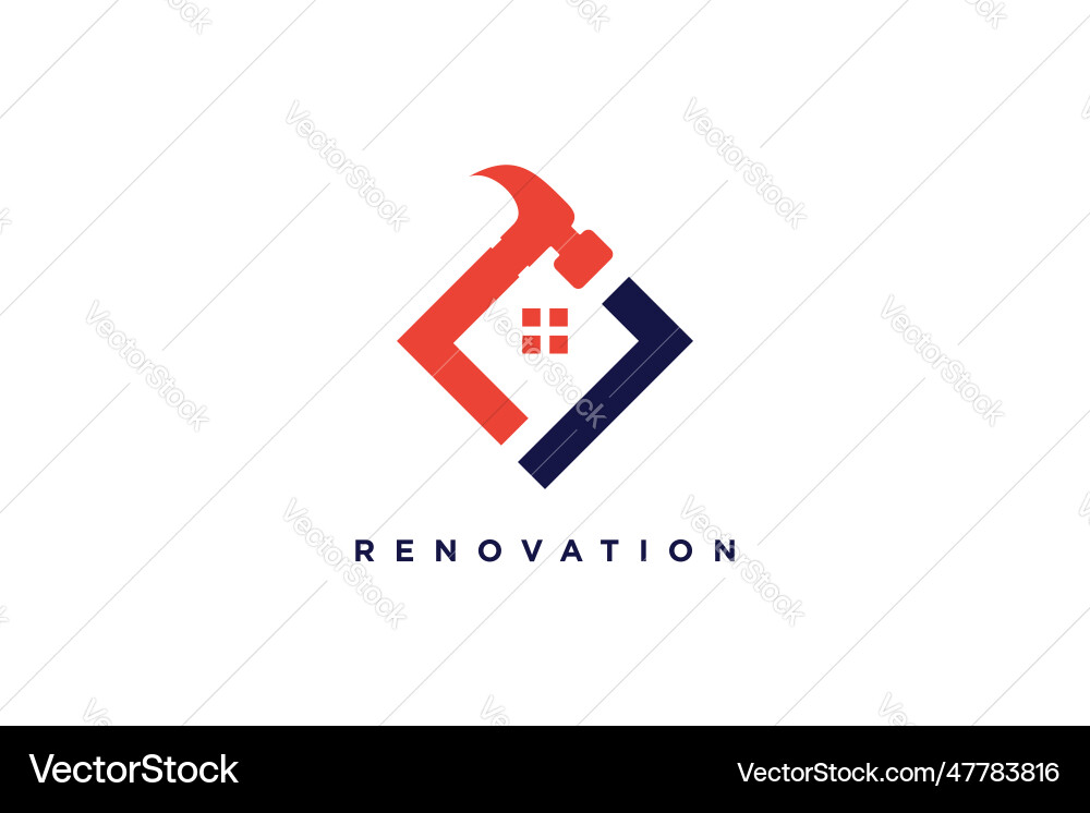 House logo design with renovation concept Vector Image