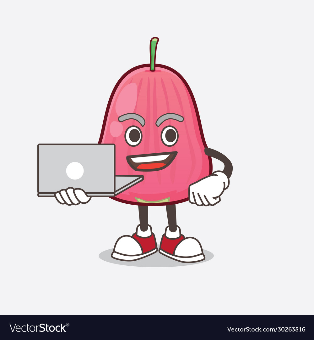 Java apple cartoon mascot character working Vector Image