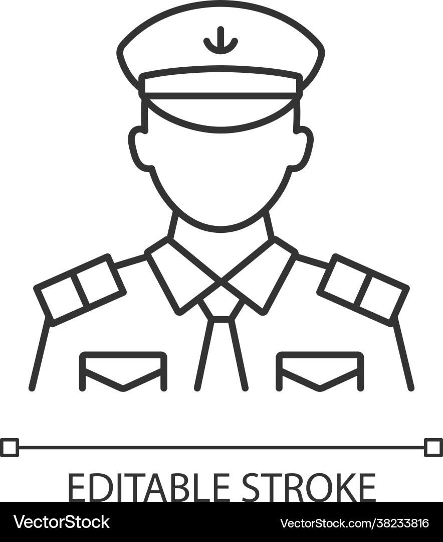 Male chief officer linear icon Royalty Free Vector Image
