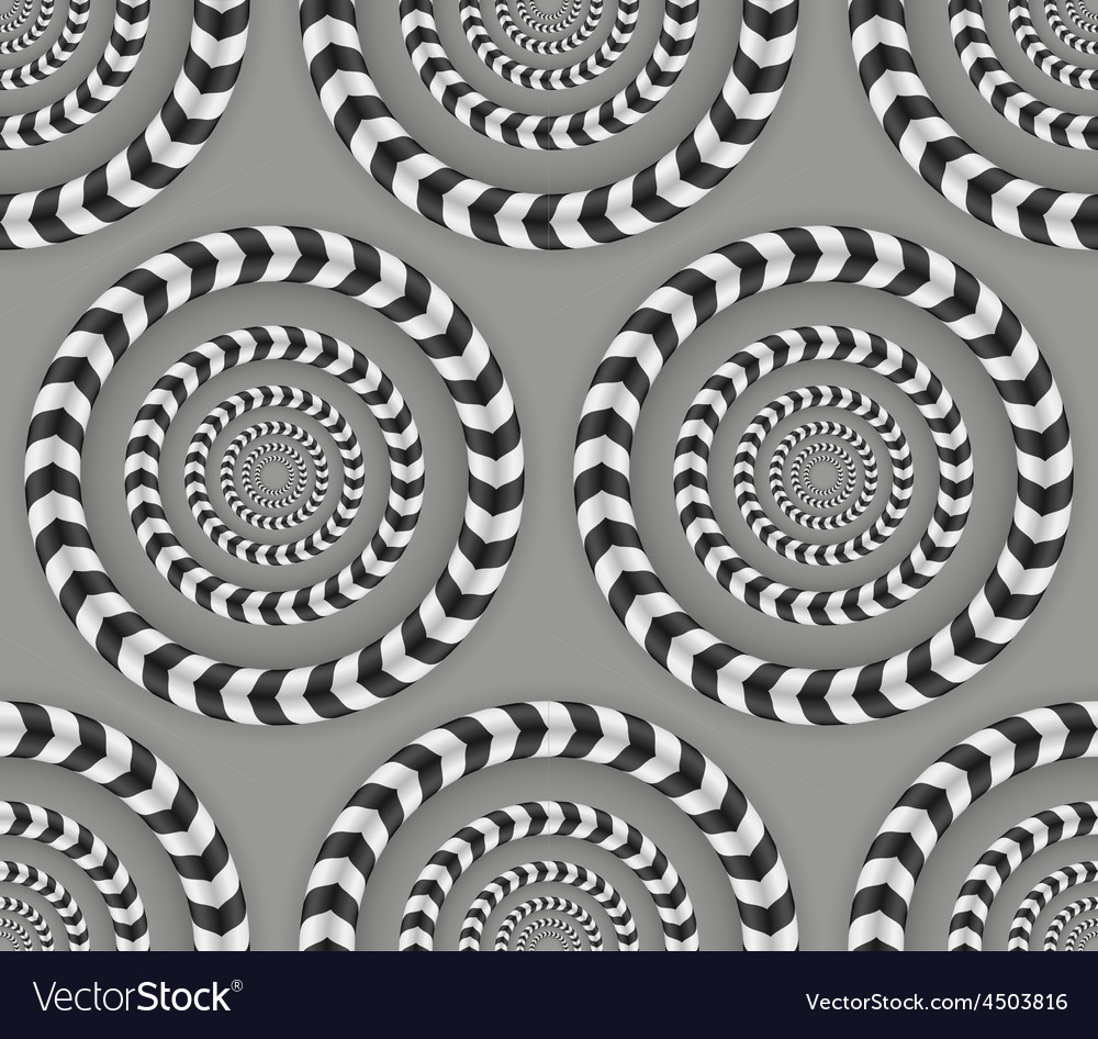 Rotating circles optical seamless pattern Vector Image
