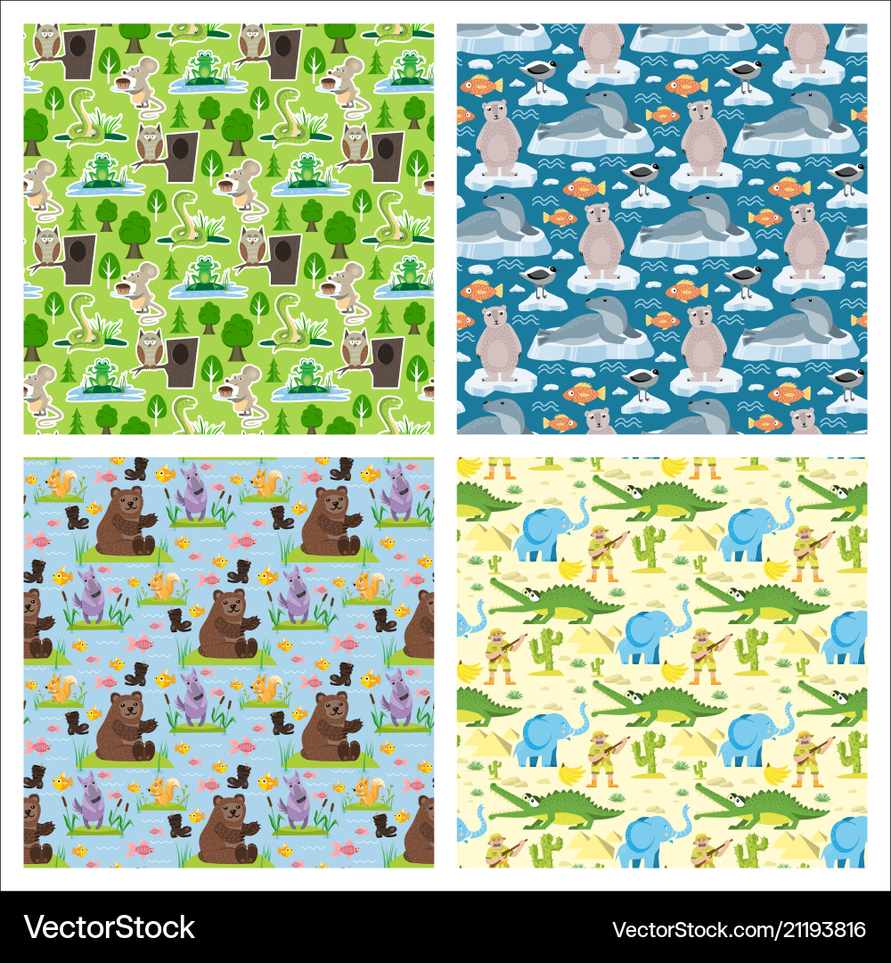 Seamless animal pattern wildlife reptile Vector Image
