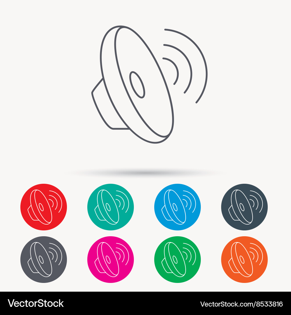 Sound waves icon audio speaker sign Royalty Free Vector