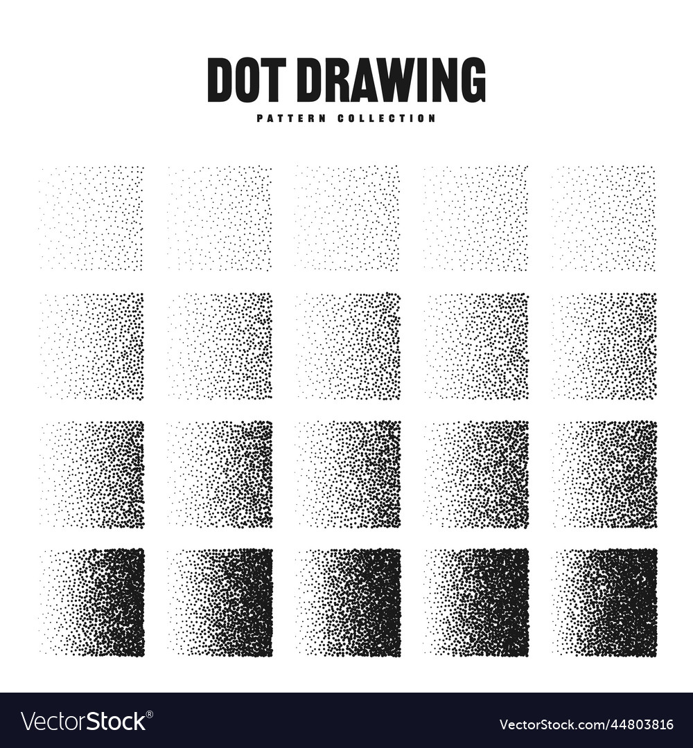 Square shaped dotted objects stipple elements Vector Image