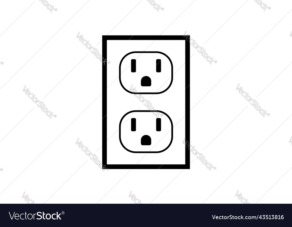 Two nema 5-15 grounded power outlet ac socket Vector Image