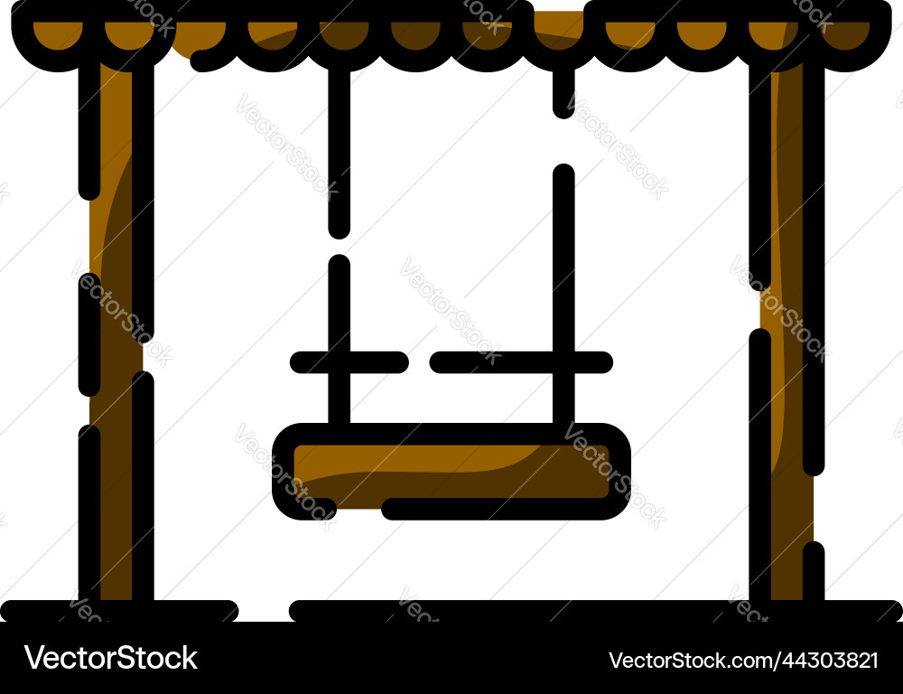 Amusment park swings on a white background Vector Image