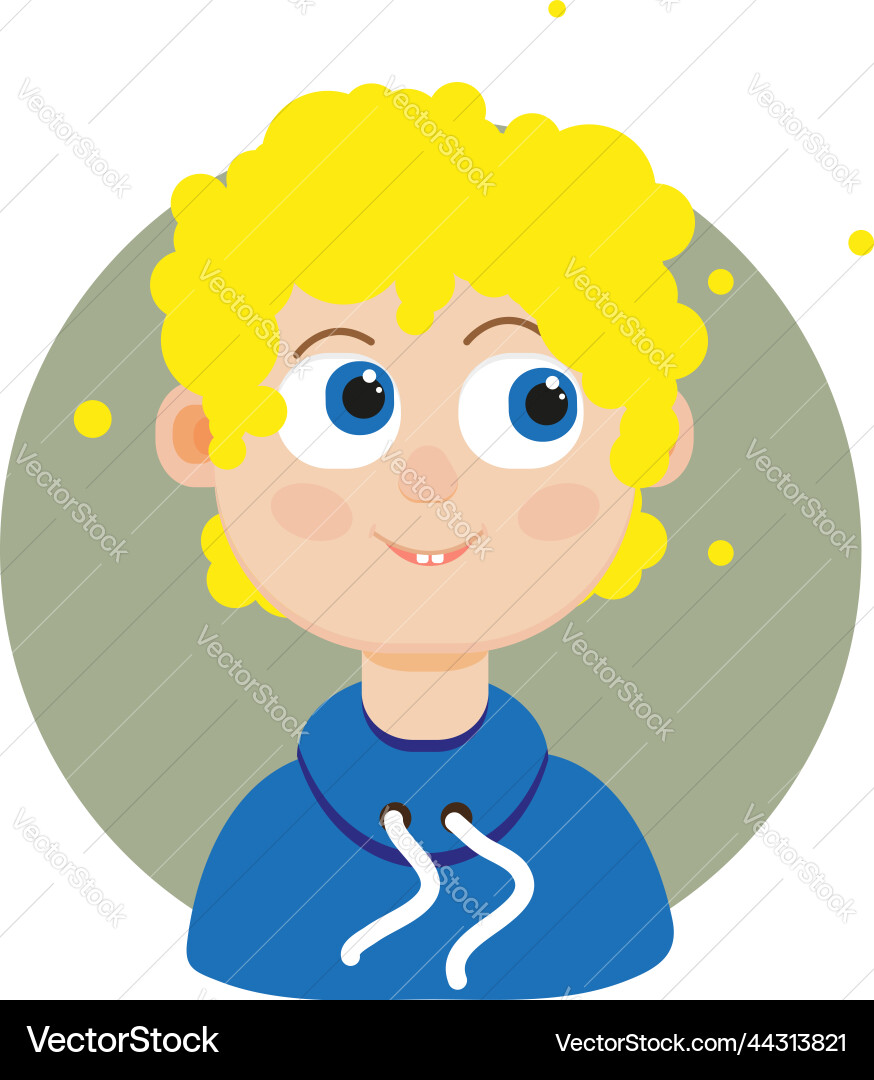 Boy with blonde hair on a white background Vector Image