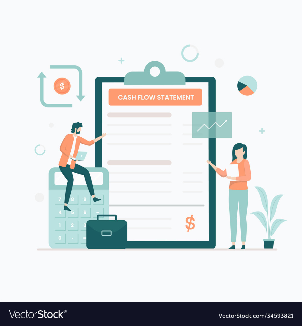 Cash flow statement concept Royalty Free Vector Image