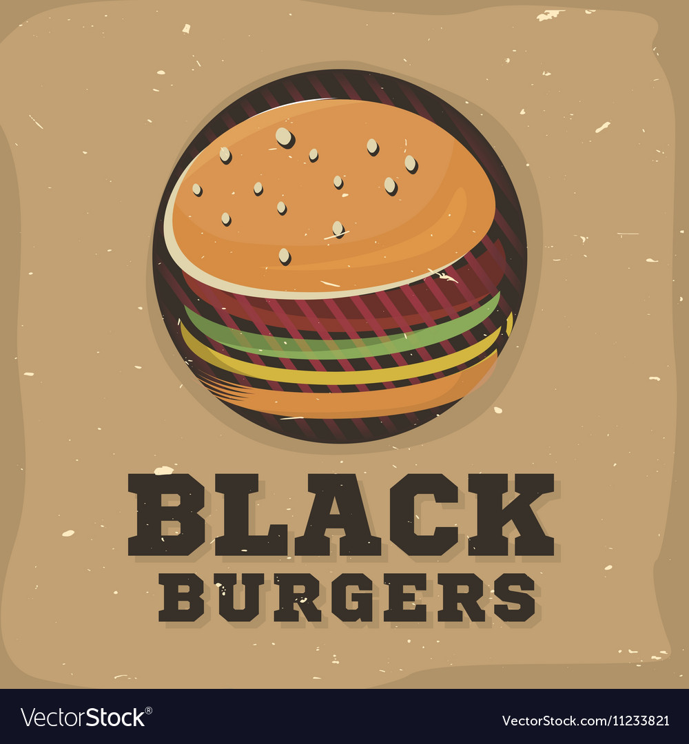 Creative logo design with burger Royalty Free Vector Image