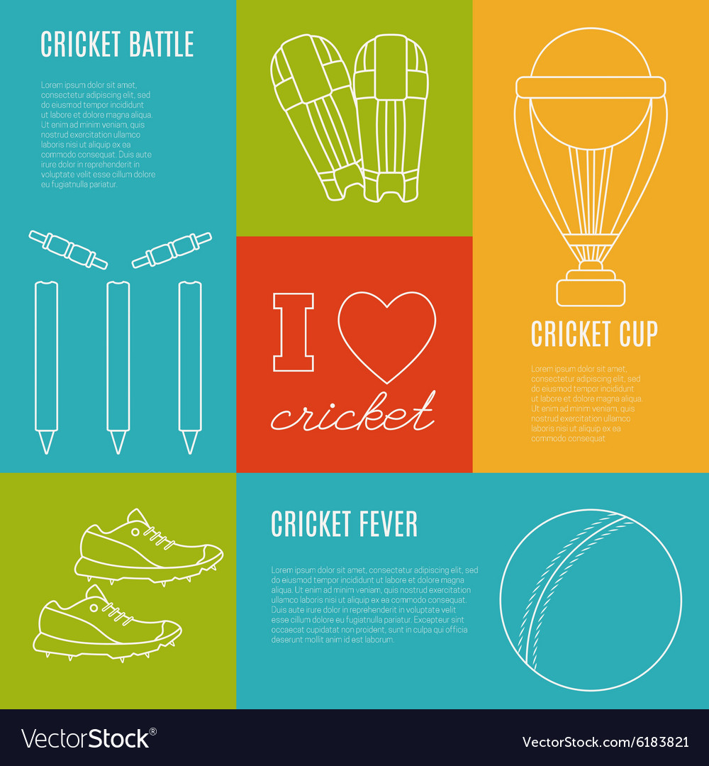 Cricket game concept Royalty Free Vector Image