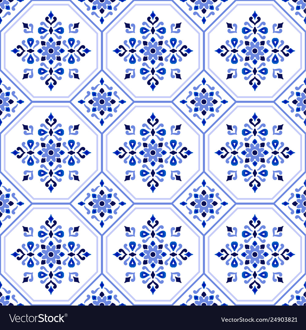 Decorative tile pattern Royalty Free Vector Image