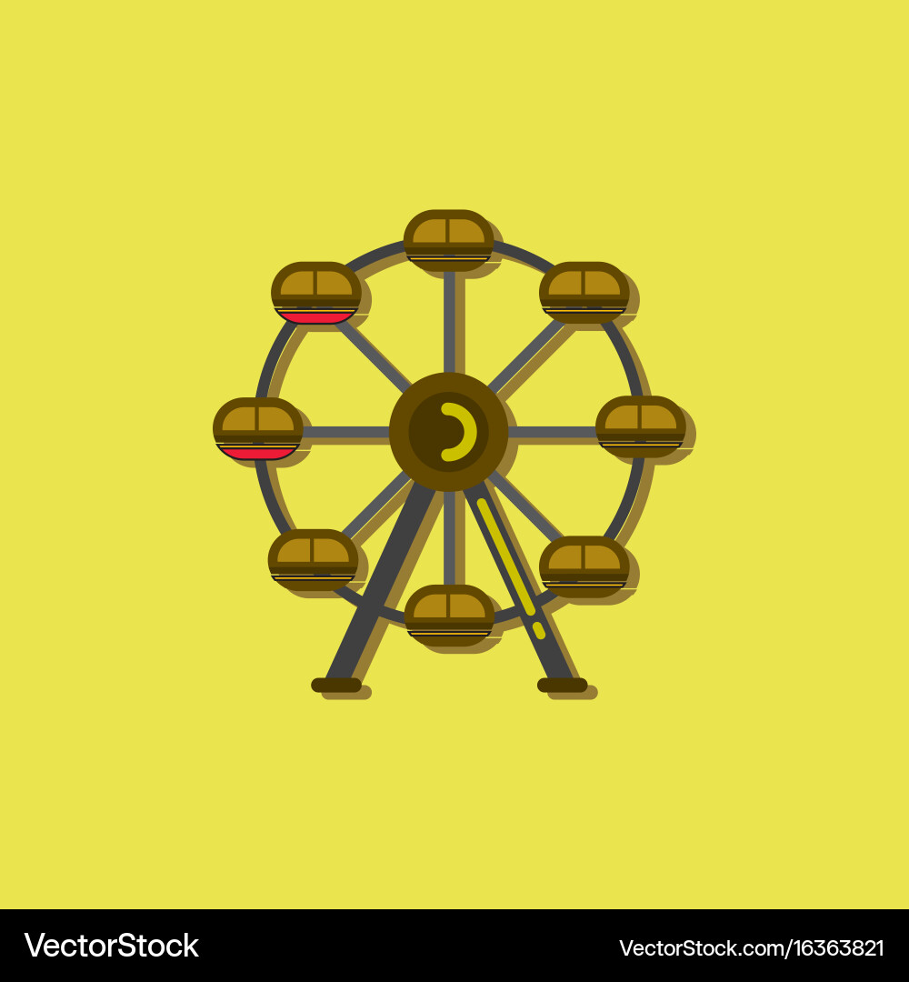 Ferris wheel icon in sticker style Royalty Free Vector Image
