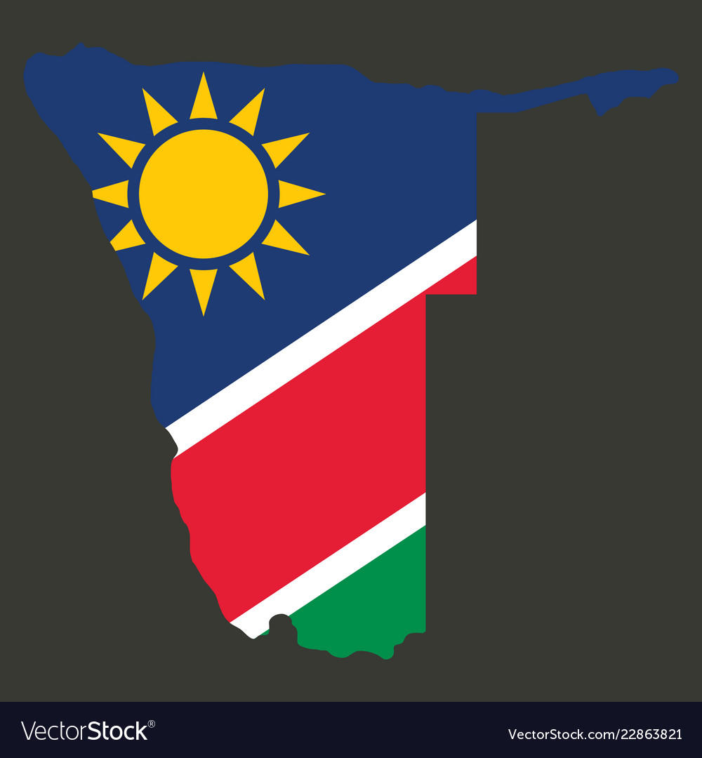 Flag map of namibia Royalty Free Vector Image - VectorStock