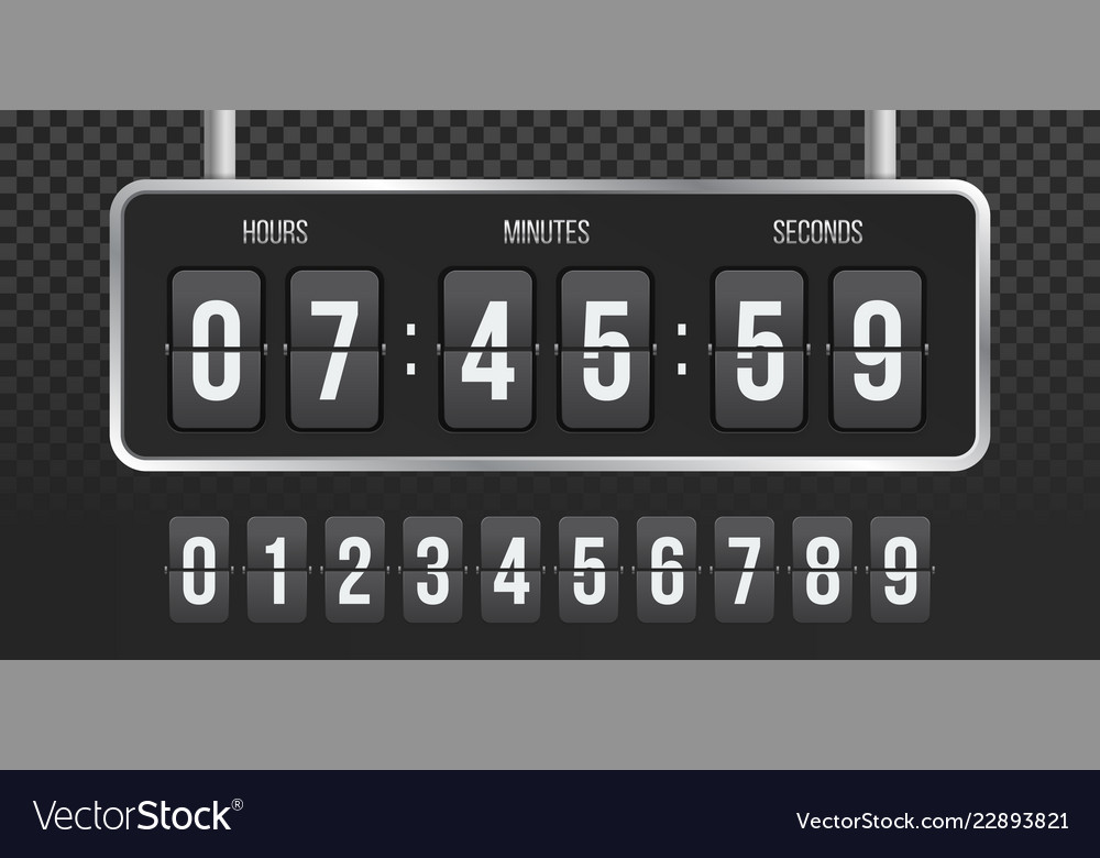 Flip Countdown Clock Counter Royalty Free Vector Image