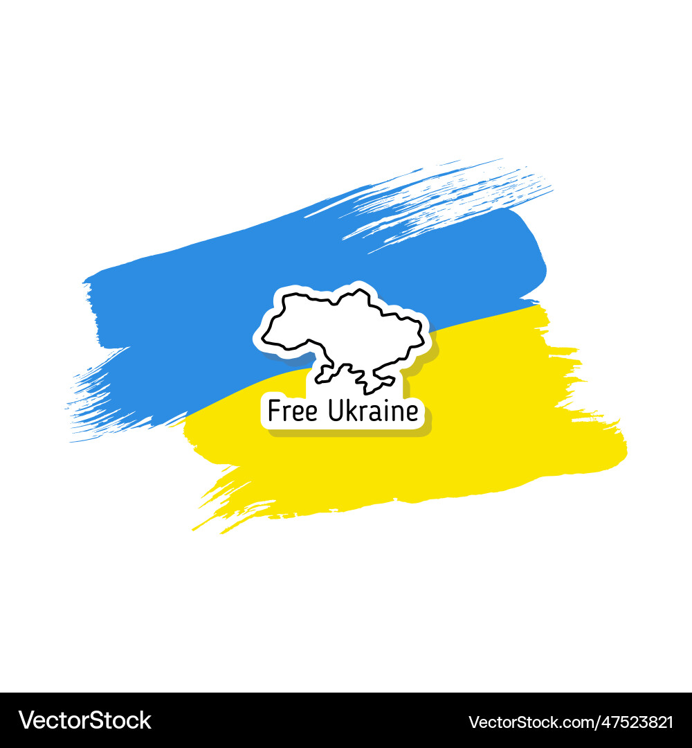 Free ukraine black and white sticker Royalty Free Vector
