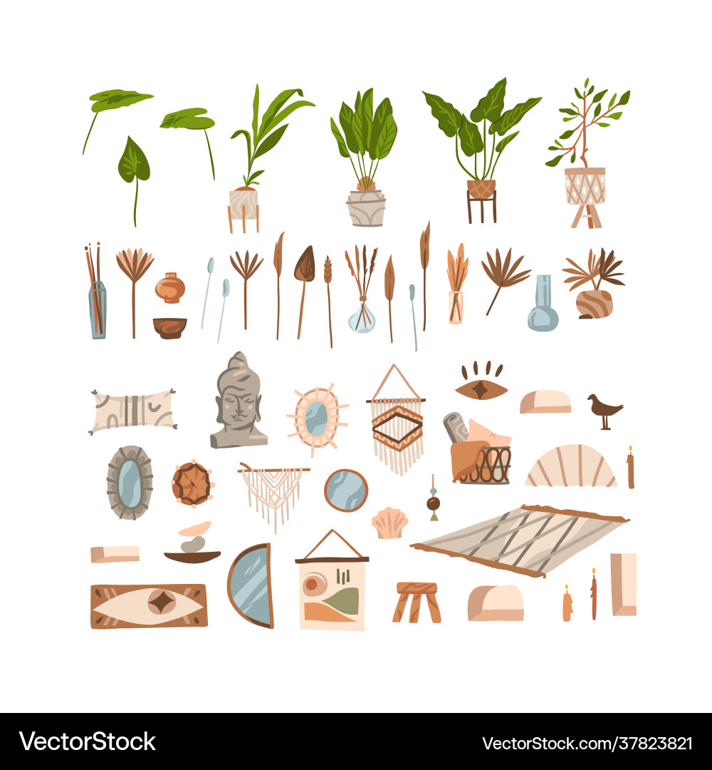 Hand drawn abstract stock graphic bohemian Vector Image