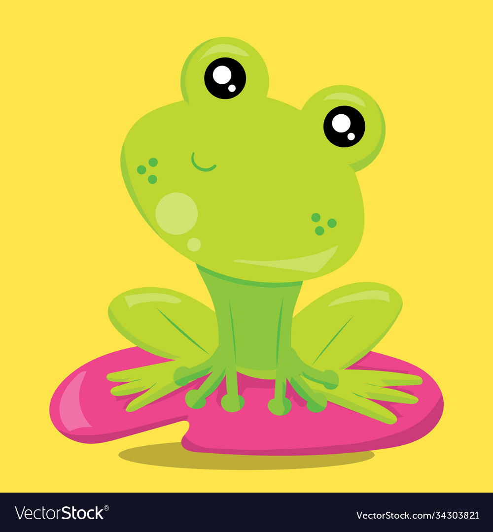 Hello spring frog 02 Royalty Free Vector Image