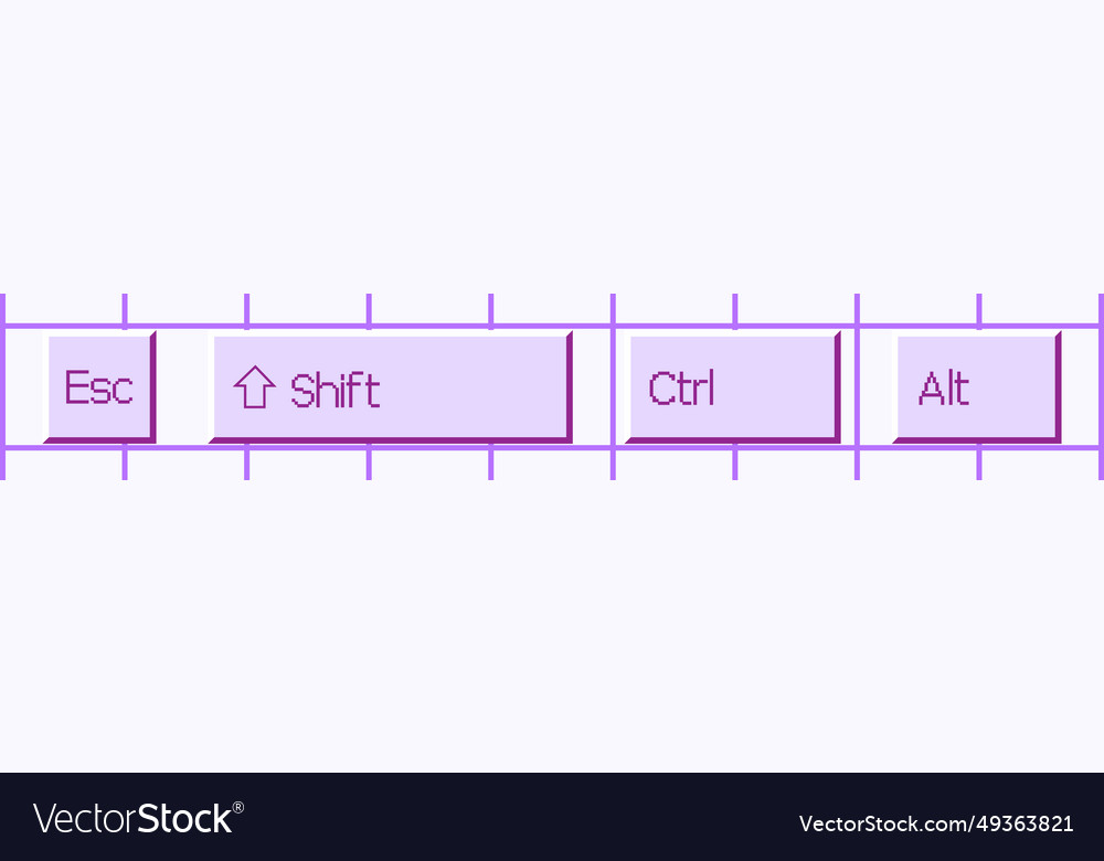 Keyboard buttons esc shift ctrl alt Royalty Free Vector