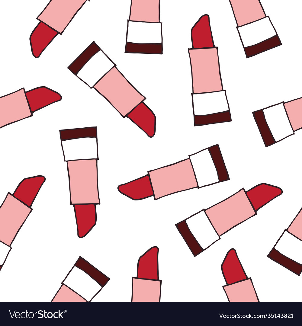Lipstick seamless pattern Royalty Free Vector Image