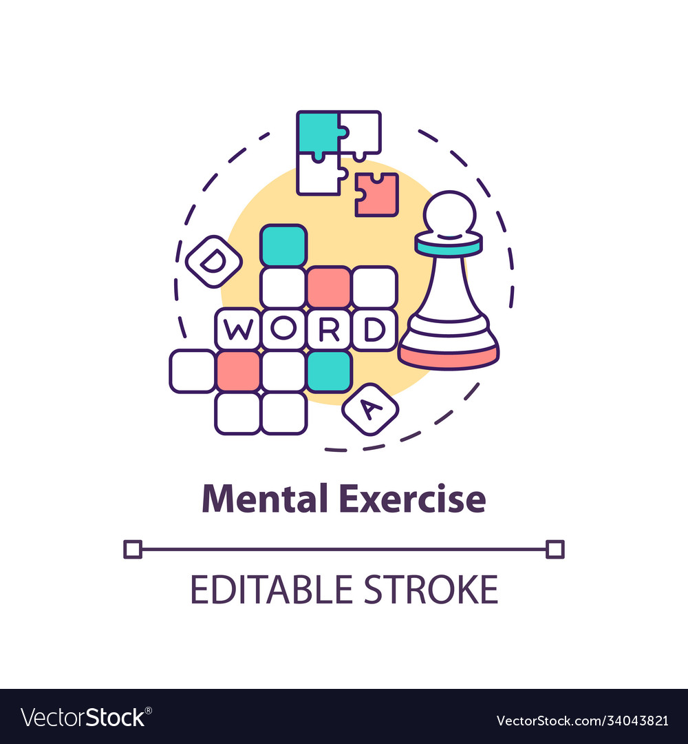 Mental exercise concept icon Royalty Free Vector Image