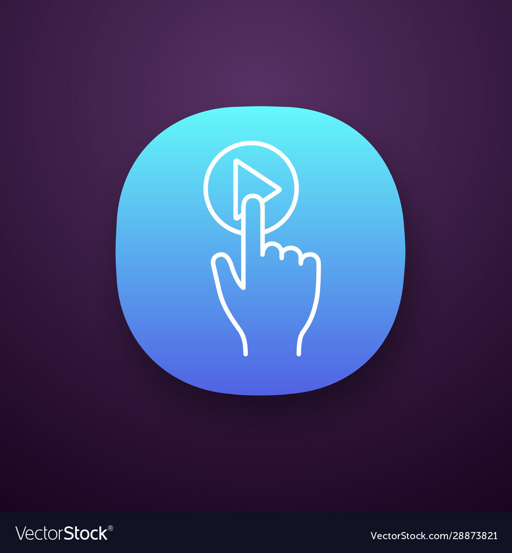 Play button click app icon Royalty Free Vector Image