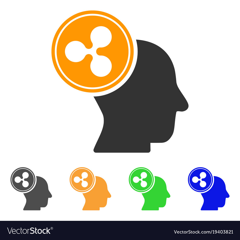 Ripple thinking head icon Royalty Free Vector Image