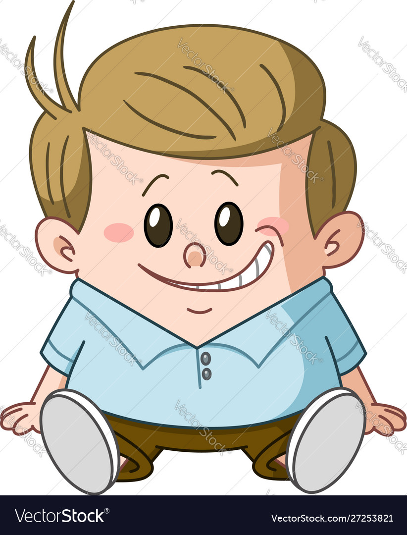 Sitting kid Royalty Free Vector Image - VectorStock