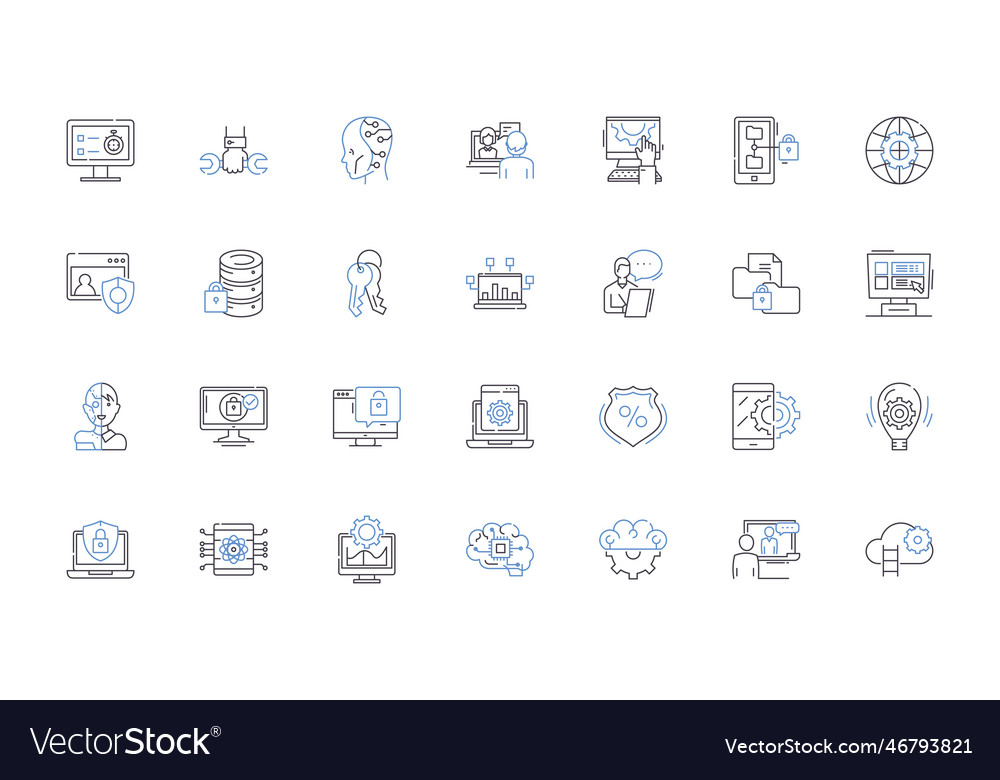 System line icons collection integration Vector Image System line icons collection integration Vector Image