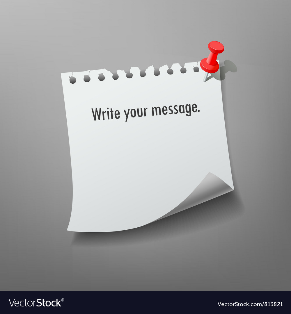 White paper note Royalty Free Vector Image - VectorStock