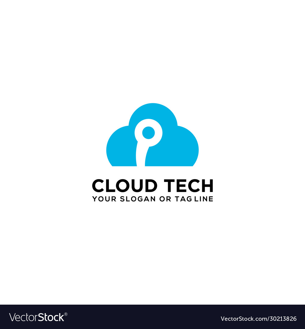 Cloud tech logo design Royalty Free Vector Image