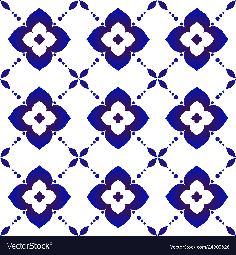 Flower indigo pattern Royalty Free Vector Image