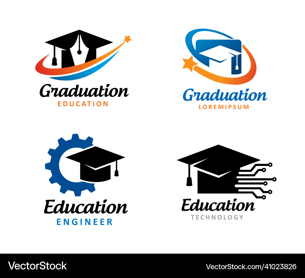 Graduation logo symbol or icon template Royalty Free Vector