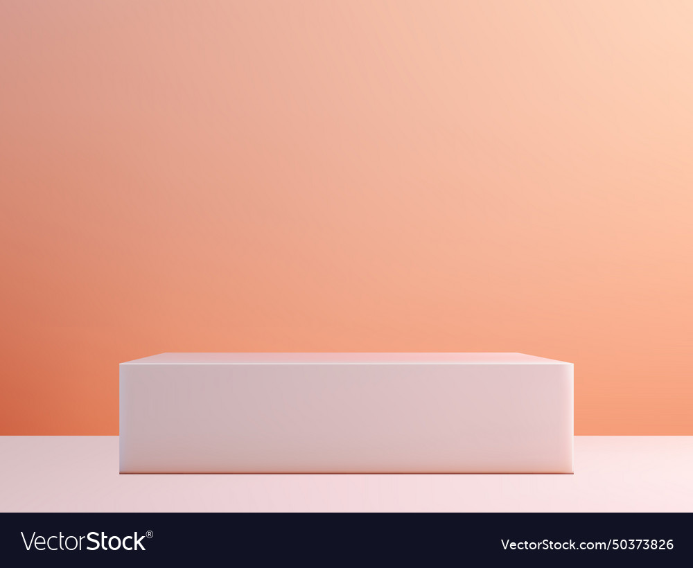 Gray empty rectangular podium advertising Vector Image