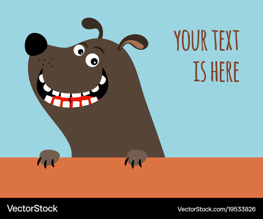 Greeting card with happy dog Royalty Free Vector Image