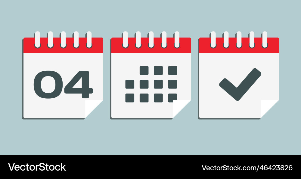 Icon page calendar - 4 day agenda done Royalty Free Vector
