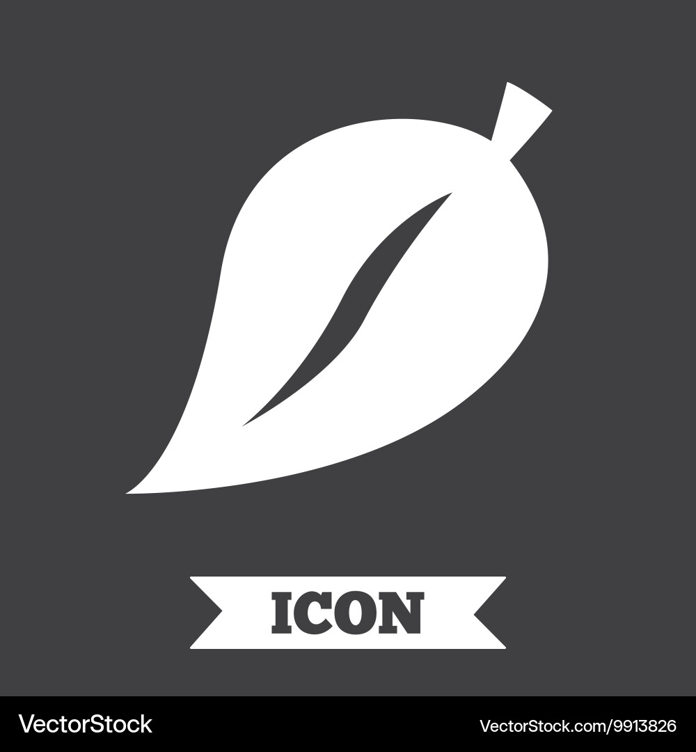 Leaf sign icon fresh product symbol Royalty Free Vector