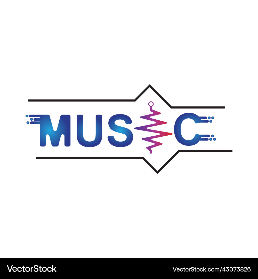 Music note logo design song tone Royalty Free Vector Image