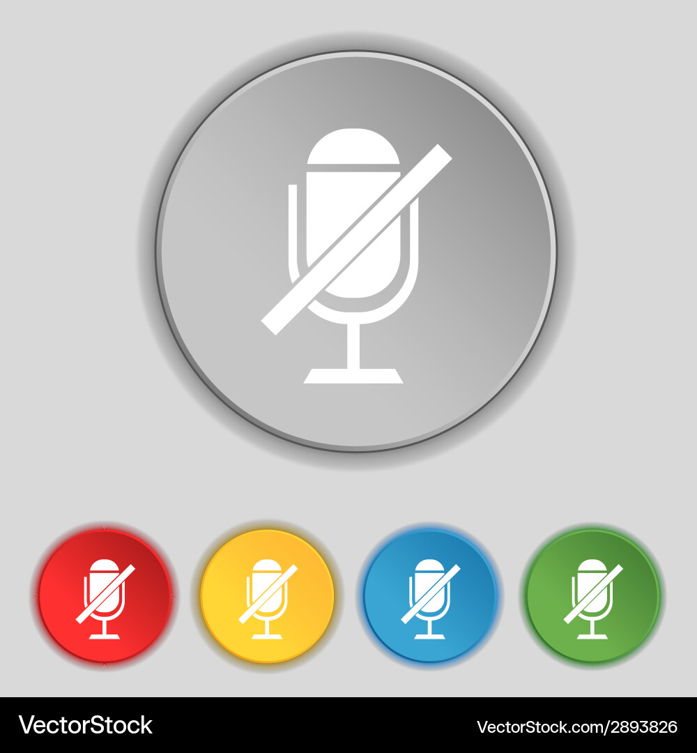 No microphone sign icon speaker symbol set Vector Image