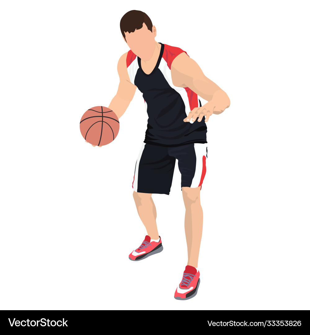 Professional basketball player with ball Vector Image