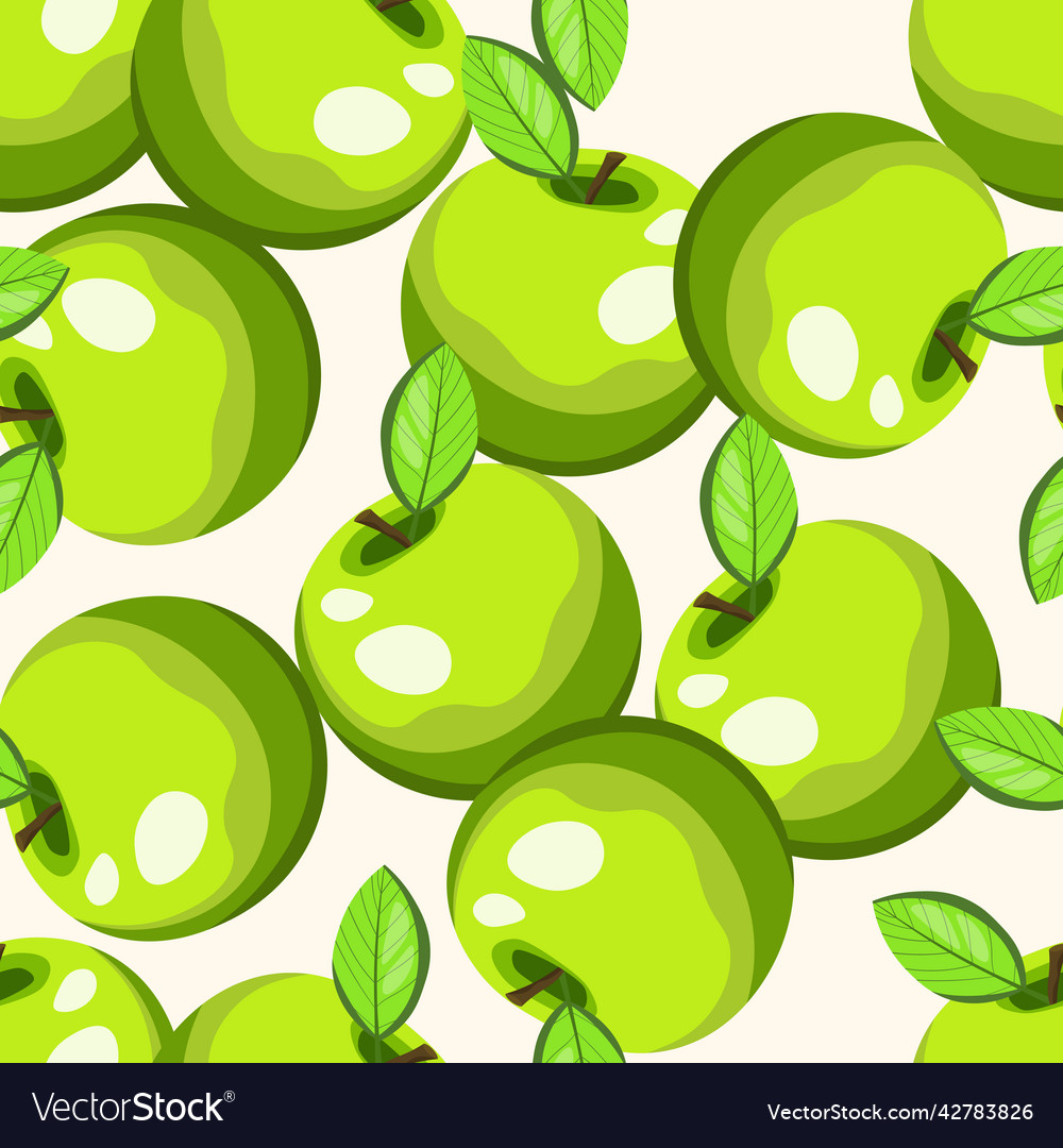 Seamless pattern with apple on color background Vector Image