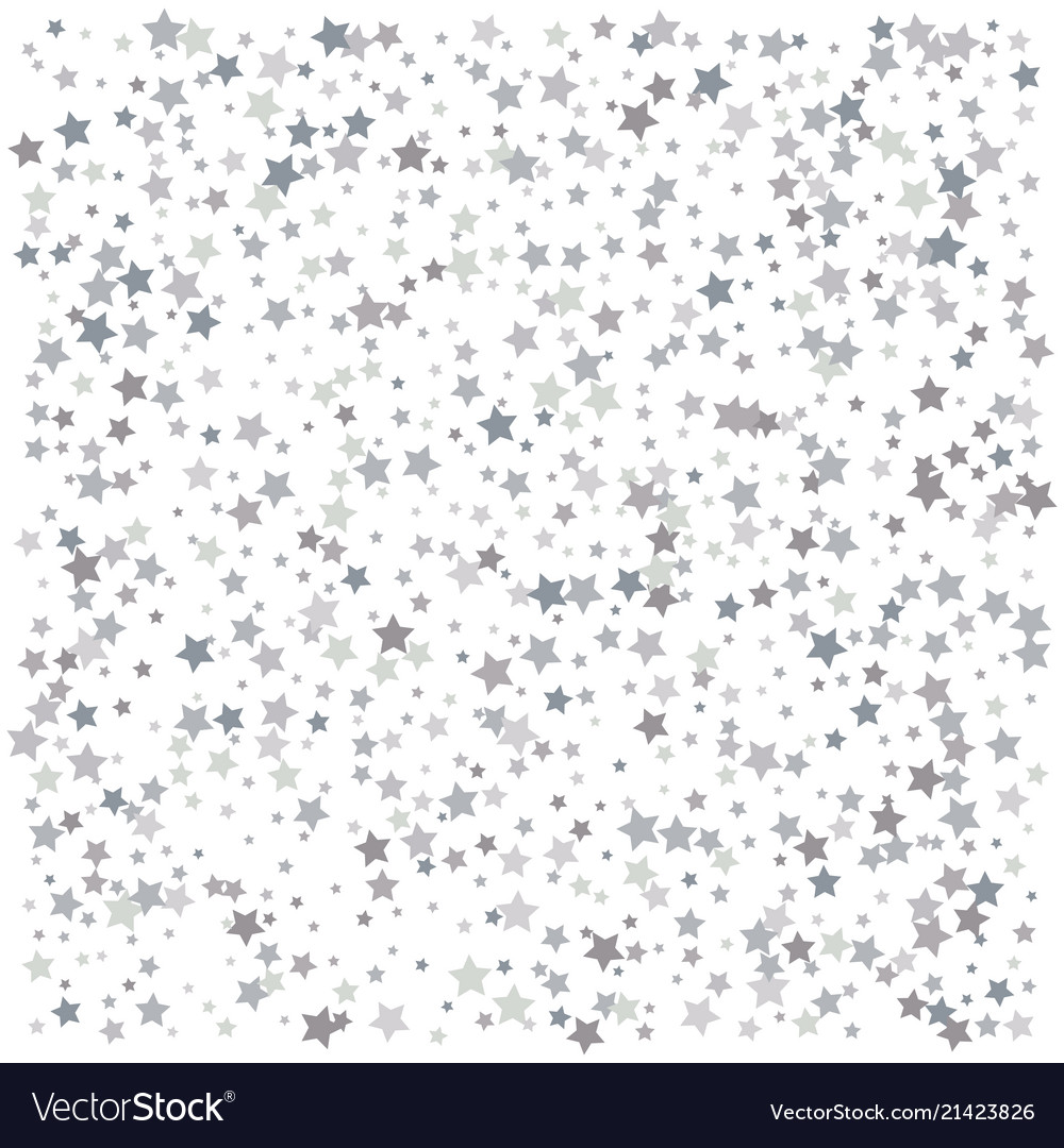 Silver Falling Confetti Stars Luxury Festive Vector Image