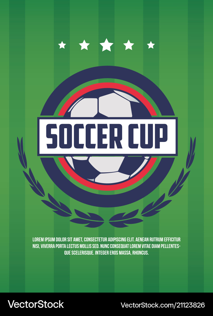 Soccer cup vintage banner Royalty Free Vector Image