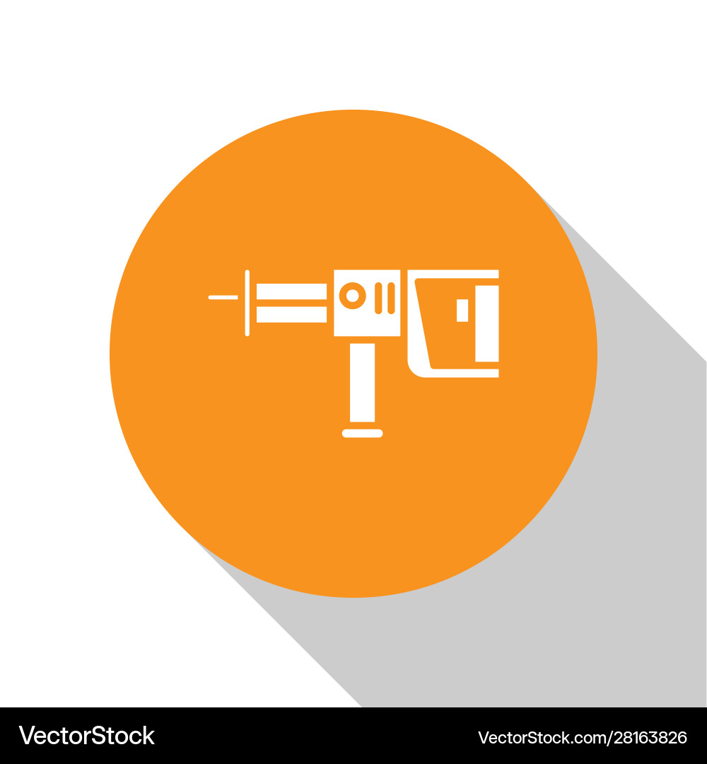 White electric rotary hammer drill machine icon Vector Image
