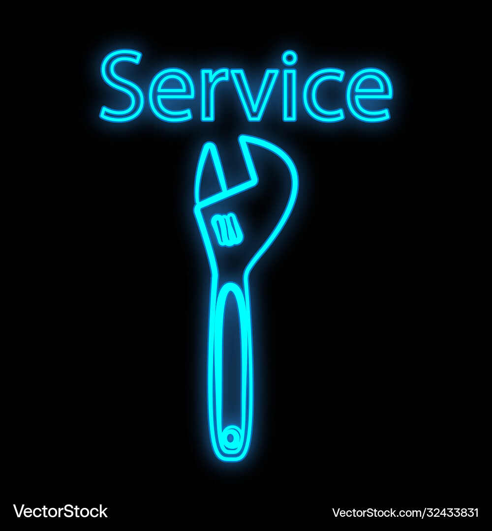 Bright luminous blue industrial digital neon Vector Image