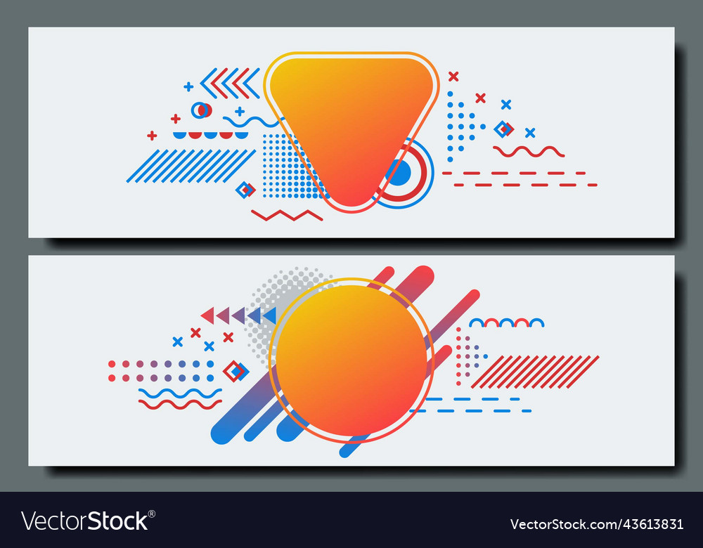 Creative abstract memphis banner template Vector Image