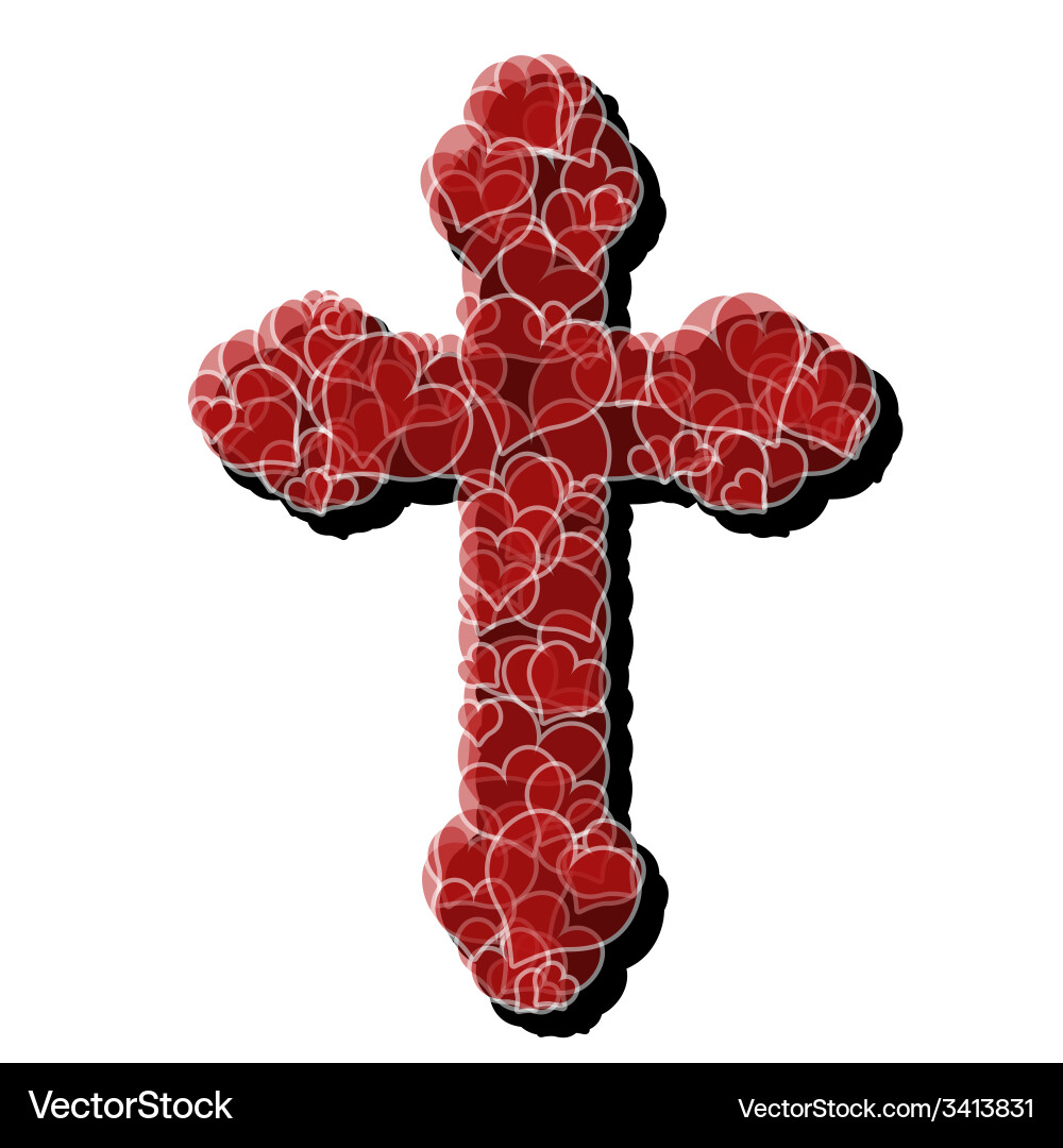 Cross of love Royalty Free Vector Image - VectorStock