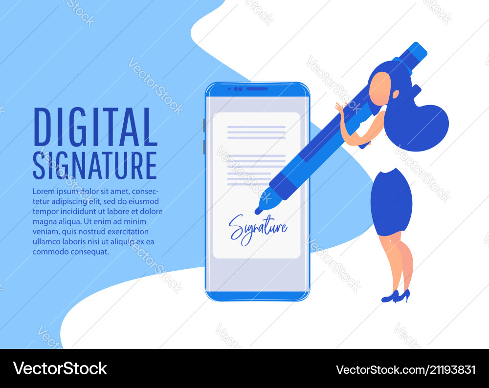 Digital signature creative people collection Vector Image